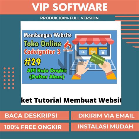 Jual Paket Tutorial Membuat Website Olshop Toko Online Shop Dengan Codeigniter Api Premium Pro