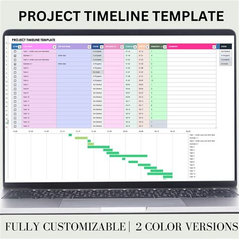 Excel Project Timeline Template Project Template Project Launch Timeline Excel Spreadsheet