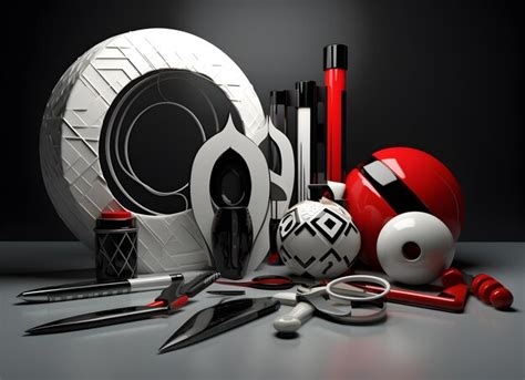 Premium Ai Image Manyshapeswerescannedandusedtocreatea3dfiguresballscircles