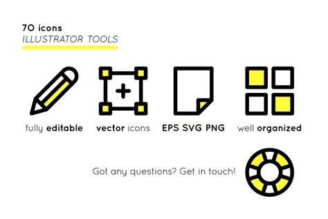 Bold Adobe Illustrator Tools Icons By Side Project Thehungryjpeg