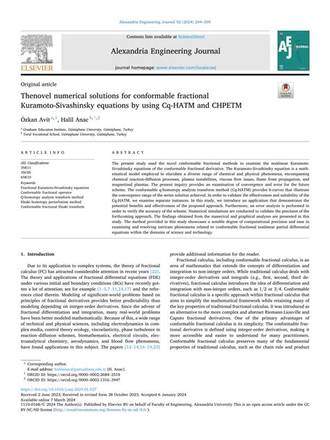 Pdf Thenovel Numerical Solutions For Conformable Fractional Kuramoto