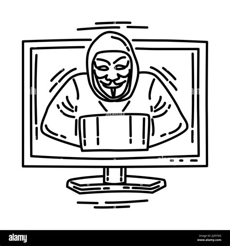 Hacker Computer Part Of Computer And Operating System Hand Drawn Icon