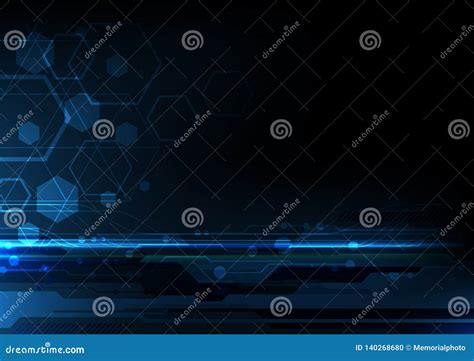 Vector Blue Future Abstract Technology Background Digital Data