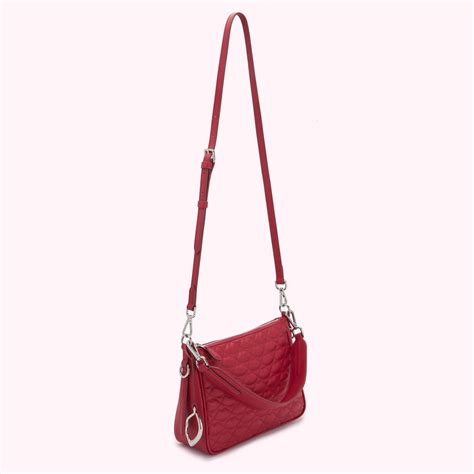 Raspberry Quilted Lip Leather Callie Crossbody Bag