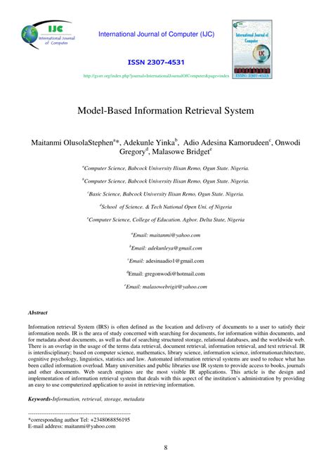 pdf model based information retrieval system