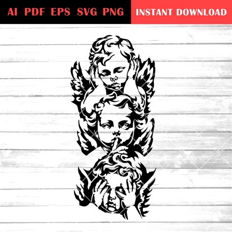 See No Evil Speak No Evilhear No Evil Angels Svg Cherubs Clip Art