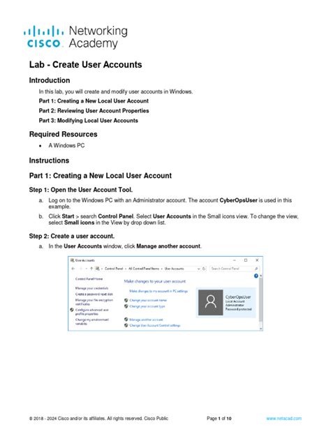 Lab 22 Create User Accounts Docx Pnam Pdf User Computing