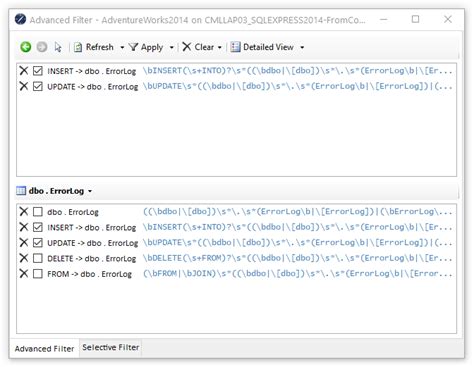 advanced filtering in sqlcompass insert update sqlcompass
