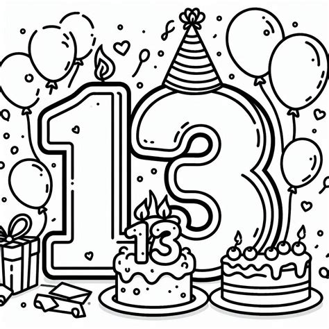 יום הולדת 13 לצביעה אונליין דפי צביעה אונליין יויו