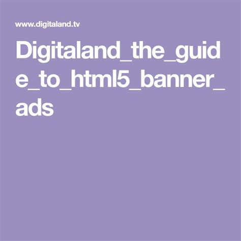 Digitalandtheguidetohtml5bannerads Banner Ads Banner Ads