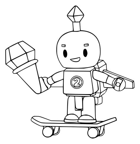 Tô Màu Nhân Vật Trượt Ván Roblox Robot Trang Tô Màu Cho Bé