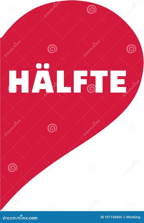 Better Half - Right Side of Heart German Stock Vector - Illustration of ...