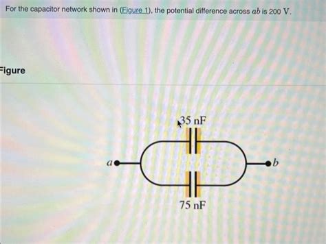 Solved For The Capacitor Network Shown In Figure 1 The Chegg Com