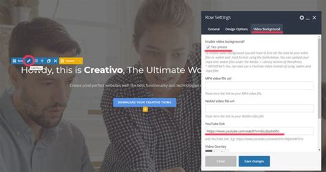 Creating A Video Background Creativo Documentation