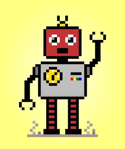 8 Bit Pixel Robot In Vector Illustrations For Game Assets 11713426