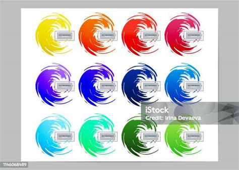 흰색 바탕에 밝은 색의 브러시 스트로크 컬렉션입니다 0명에 대한 스톡 벡터 아트 및 기타 이미지 0명 3차원 형태 가리기 Istock