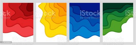 3d 추상 배경 및 종이 컷 모양 벡터 일러스트레이션 세트 3차원 형태에 대한 스톡 벡터 아트 및 기타 이미지 3차원 형태 곡선 공예 Istock