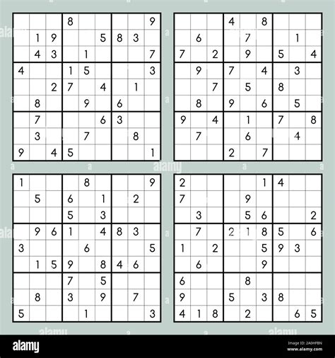 Sudoku Vector Puzzles Stock Vector Image And Art Alamy