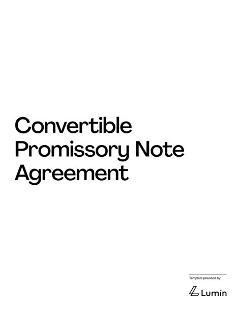 Convertible Note Agreement Template Fill And Sign Online With Lumin