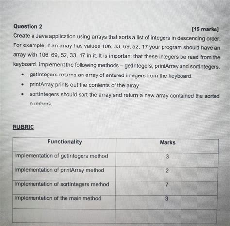 Solved Question 2 15 Marks Create A Java Application Using