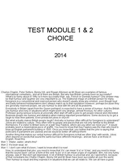 Module 1 And 2 Test Download Free Pdf Humour Jokes