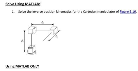 solved solve using matlab 1 solve the inverse position