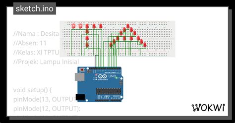 Lampu Inisial Nama Wokwi Esp32 Stm32 Arduino Simulator