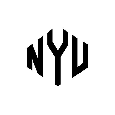 nyu letter logo design with polygon shape nyu polygon and cube shape