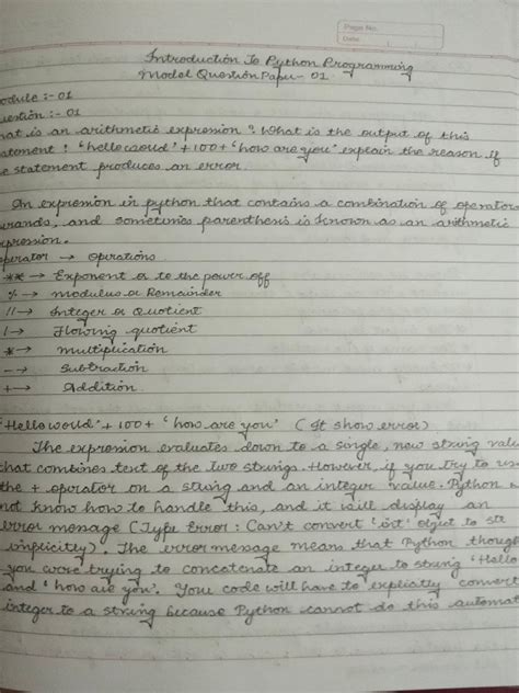 Solved Model Question Paper Of Introduction To Python Programming Pdf