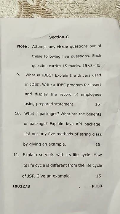 Ccsu Bca 5th Sem Question Paper 2024 Java Programming And Dynamic