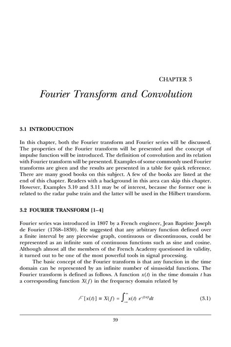 SOLUTION Fourier Transform And Convolution Studypool