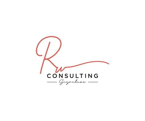 Initial Rw Signature Logo Collection Template Vector Hand Drawn