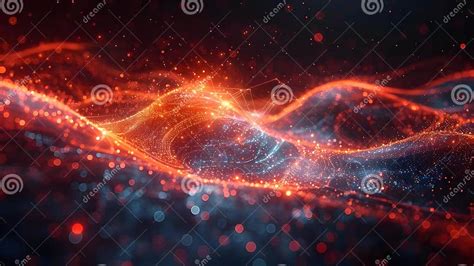 Digital Artwork Featuring Sound Waves And Neural Network Dots In A