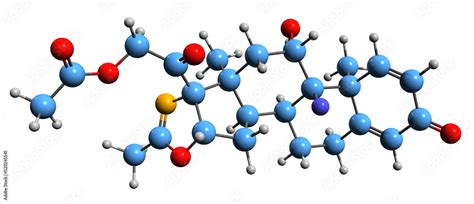 3d Image Of Fluazacort Skeletal Formula Molecular Chemical Structure Of Synthetic