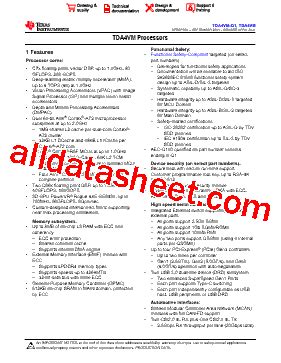 TDA4VM Q1 V01 Datasheet PDF Texas Instruments