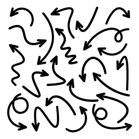 Premium Vector Black Hand Drawn Arrows Set On White Background Arrow Cursor Icon Vector