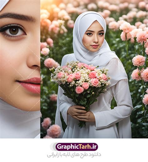عکس هوش مصنوعی دختر با حجاب گرافیک طرح