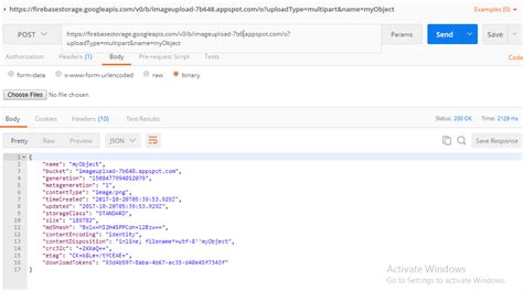 Php How To Upload Objects To Firebase Storage Using Postman For