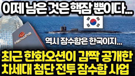 지금 한화에서 개발하고 있는 한국형 미래 전투 잠수함 상황 Youtube
