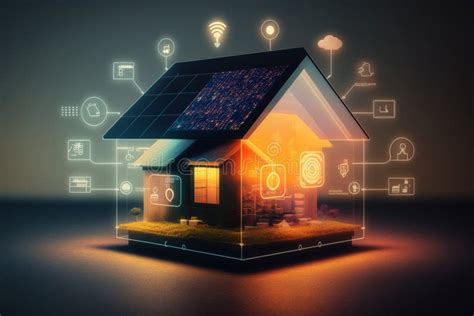 Futuristic Smart Home Technology And Automation Concept Ai Generated Stock Illustration