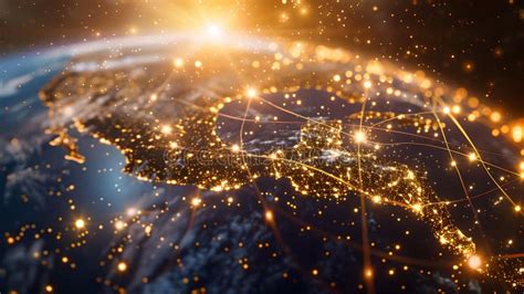 Digital Global Connectivity And Network Concept With Glowing Earth Vibrant Futuristic Modern