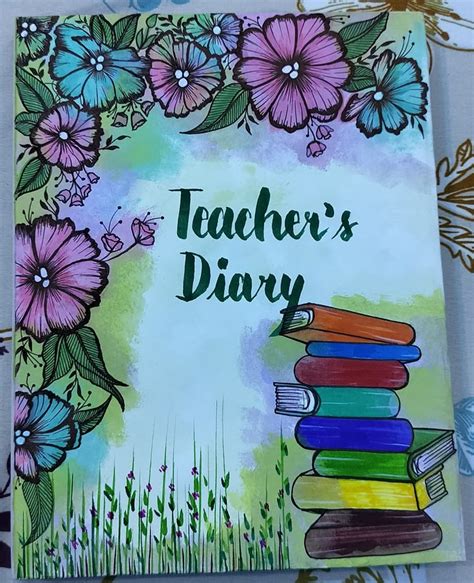 Teachers Diary Cover In 2025 Book Cover Art Diy Book Art Projects Diy Drawing Books