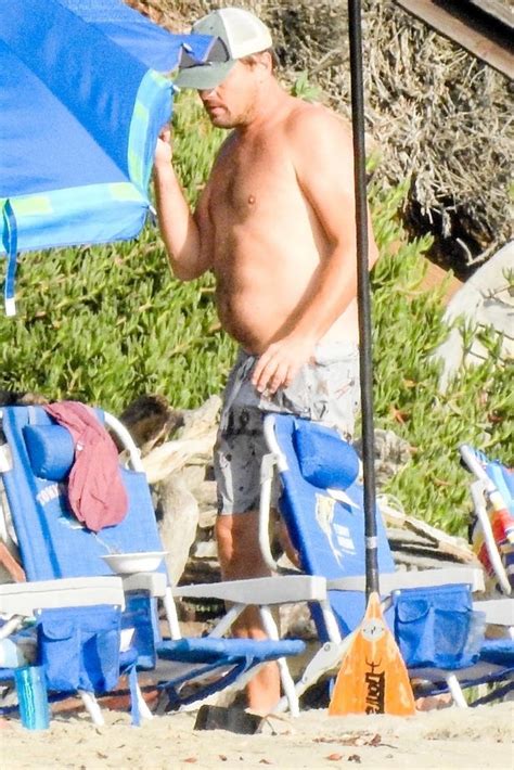 Shirtless Leonardo Dicaprio Shows Off Dad Bod As He Hits The Beach