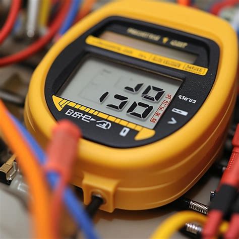 A Visual Of A Multimeter In Use Measuring Current With Test Leads Connected Premium Ai