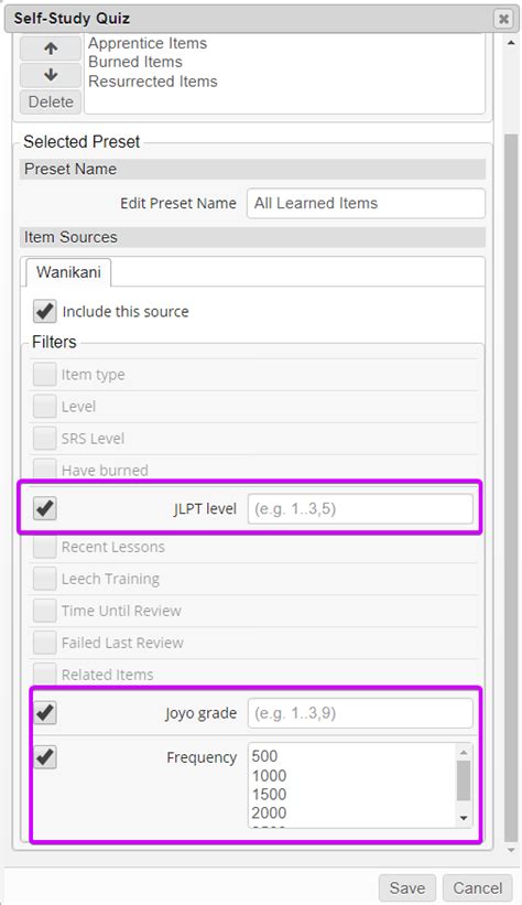 Userscript Open Framework Jlpt Joyo And Frequency Filters Api And