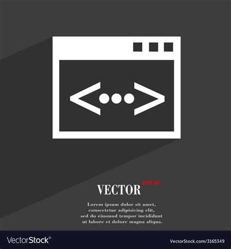 Code Icon Symbol Flat Modern Web Design With Long Vector Image