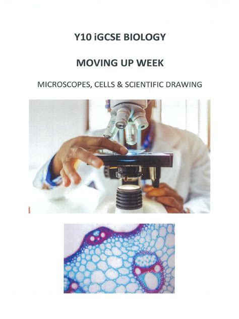 Y10 Igcse Moving Up Week Microscopes Cells And Scientific Drawing Pdf