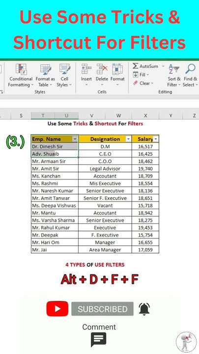 use some tricks and shortcut for filters in ms excel excelgyan 01