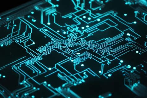 Premium Photo Futuristic Computer Chip Glows Blue In Abstract Circuit