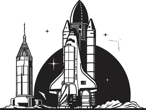 Universe Voyager Rocket Sketch In Noir Midnight Spacecraft Black Of Rocket In Space 46273111